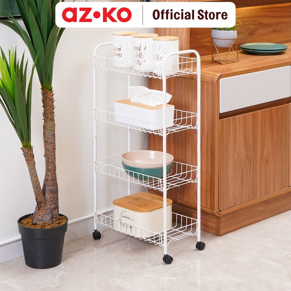 Jual AZKO Stora Troli Serbaguna 4 Tingkat - Putih Tempat Penyimpanan ...