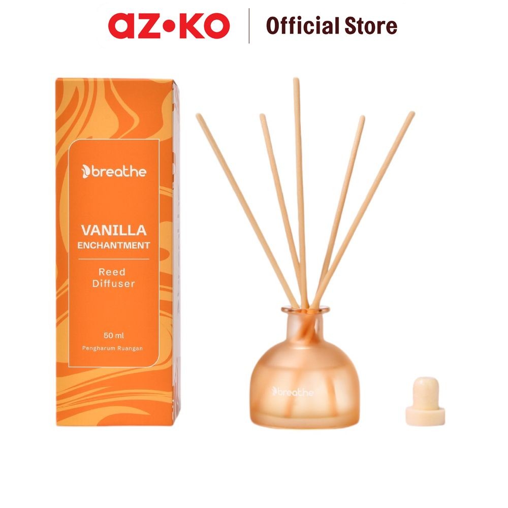 Jual AZKO Breathe 50 ml Vanilla Enchantment Reed Diffuser Rattan Sticks ...
