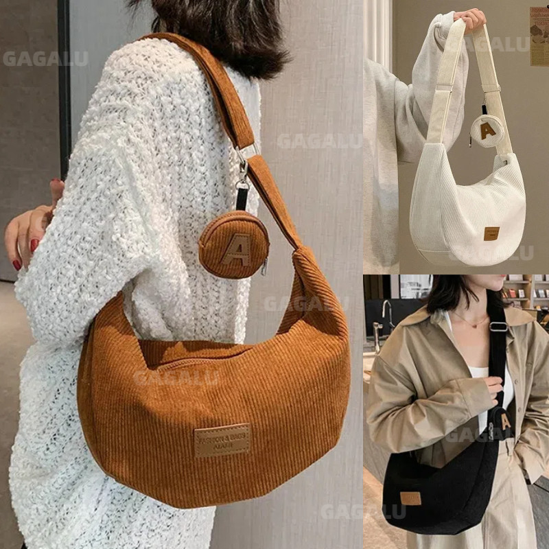 Jual GAGALU Tas Pangsit Baru Corduroy Tas Selempang Kapasitas Besar ...