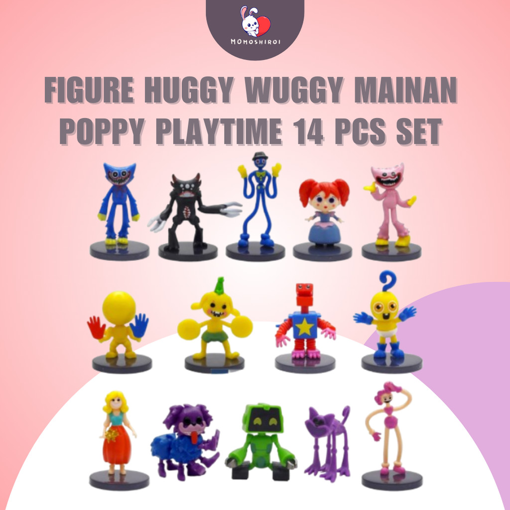 Jual Action Figure Huggy Wuggy Mainan Poppy Playtime set 14 Pcs ...