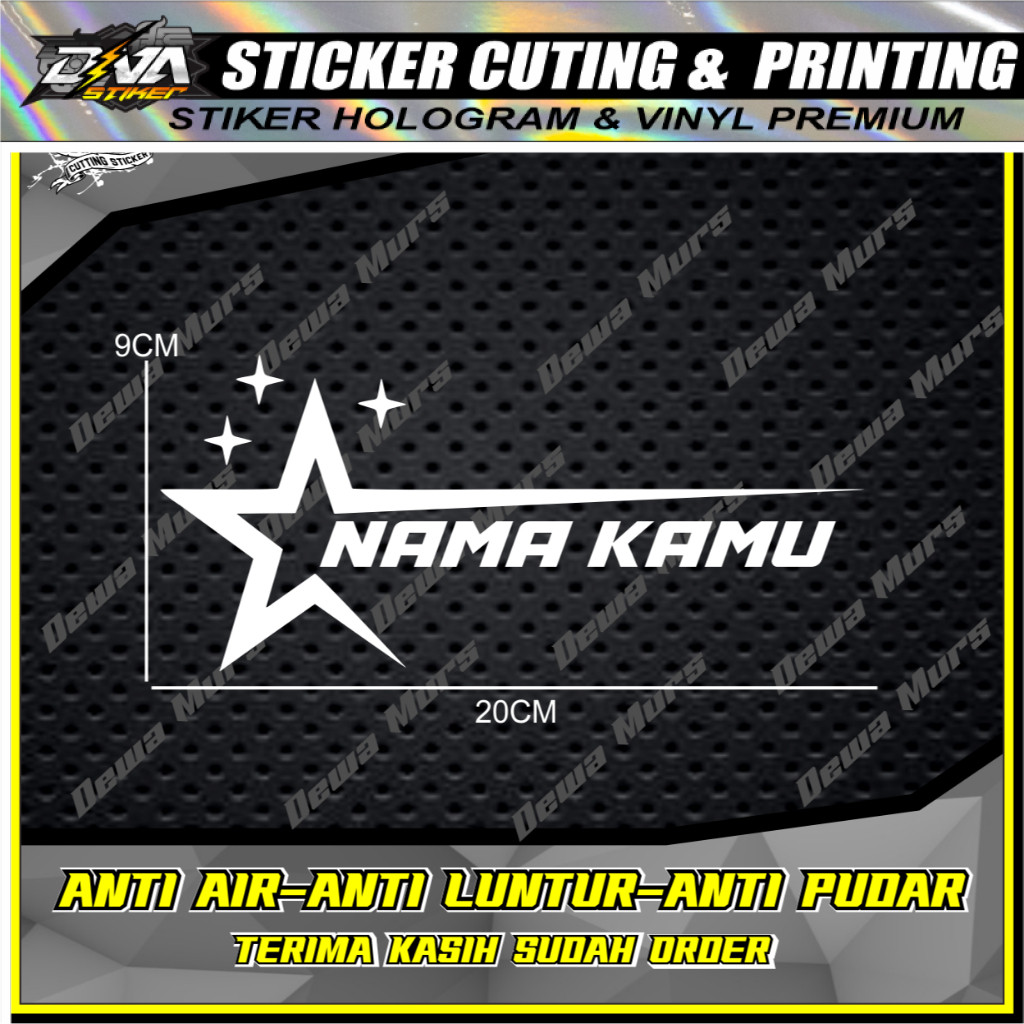 Jual Cutting Sticker BINTANG REQUEST TULISAN / NAMA Cocok Buat Motor ...