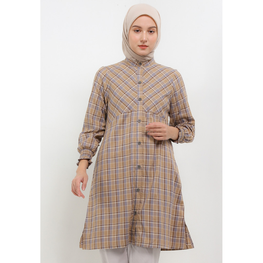 Jual MFMW Rovery Tunik Khaky Motif Kotak | Shopee Indonesia