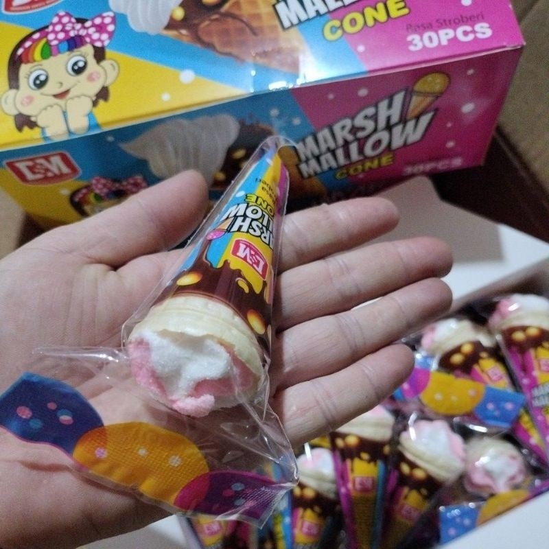 Jual MARSH MALLOW CONE harga 1 box isi 30 pcs | Shopee Indonesia