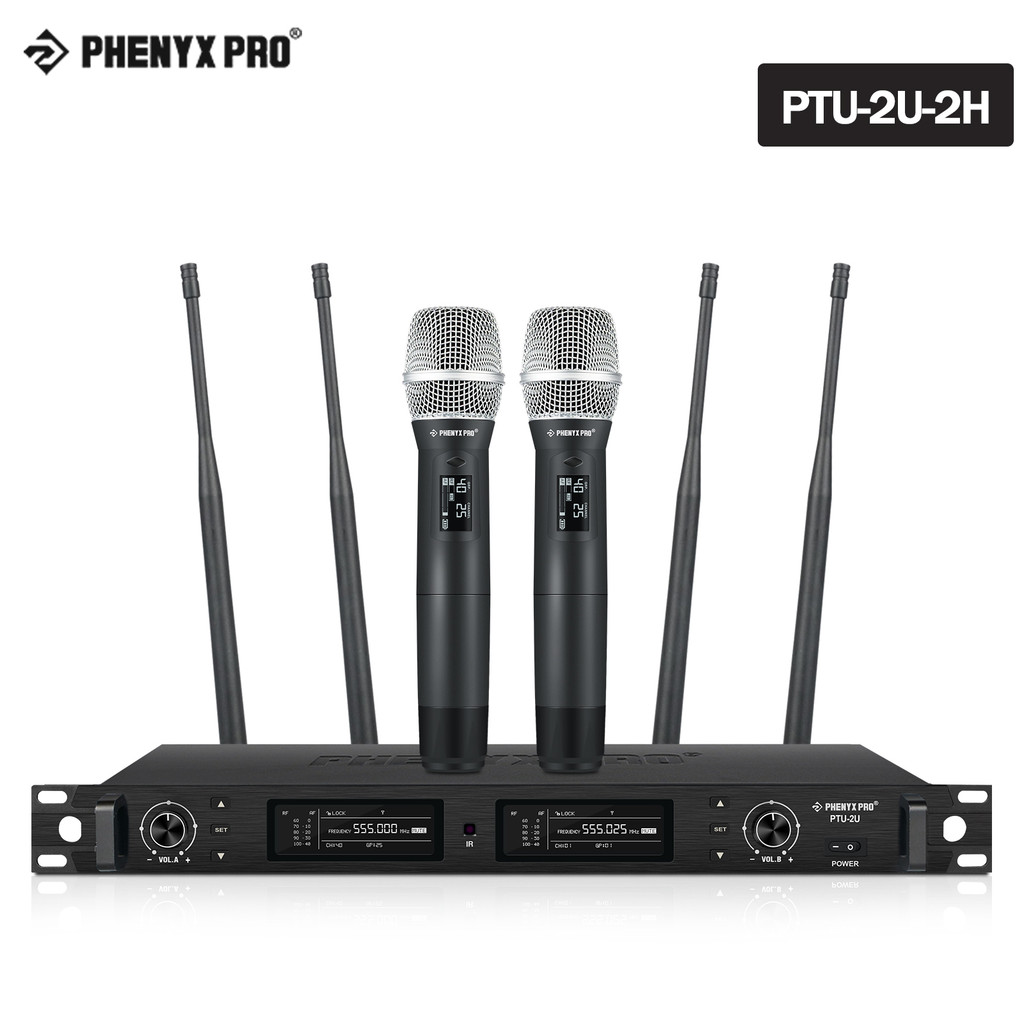 Jual Wireless Microphone System Phenyx Pro True Diversity Dual Cordless Microphone Set 2x1000 ...