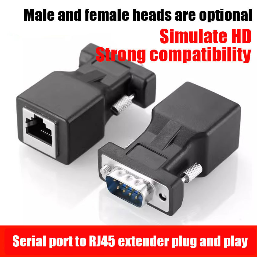Jual COM Port To LAN. DB9 To RJ45 Male/Female To RJ45 Female Adapter ...