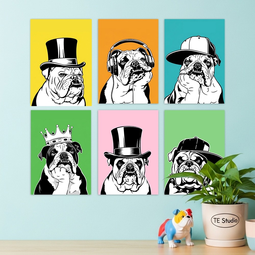 Jual Poster Anjing Bulldog Lucu – Hiasan Dinding Estetik untuk Kamar ...