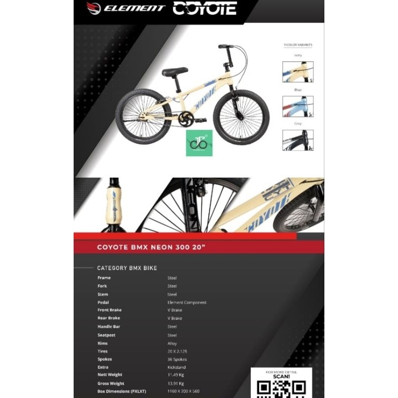 Jual Sepeda BMX 20" Element Coyote Neon 300 20" TERBARU | Shopee Indonesia