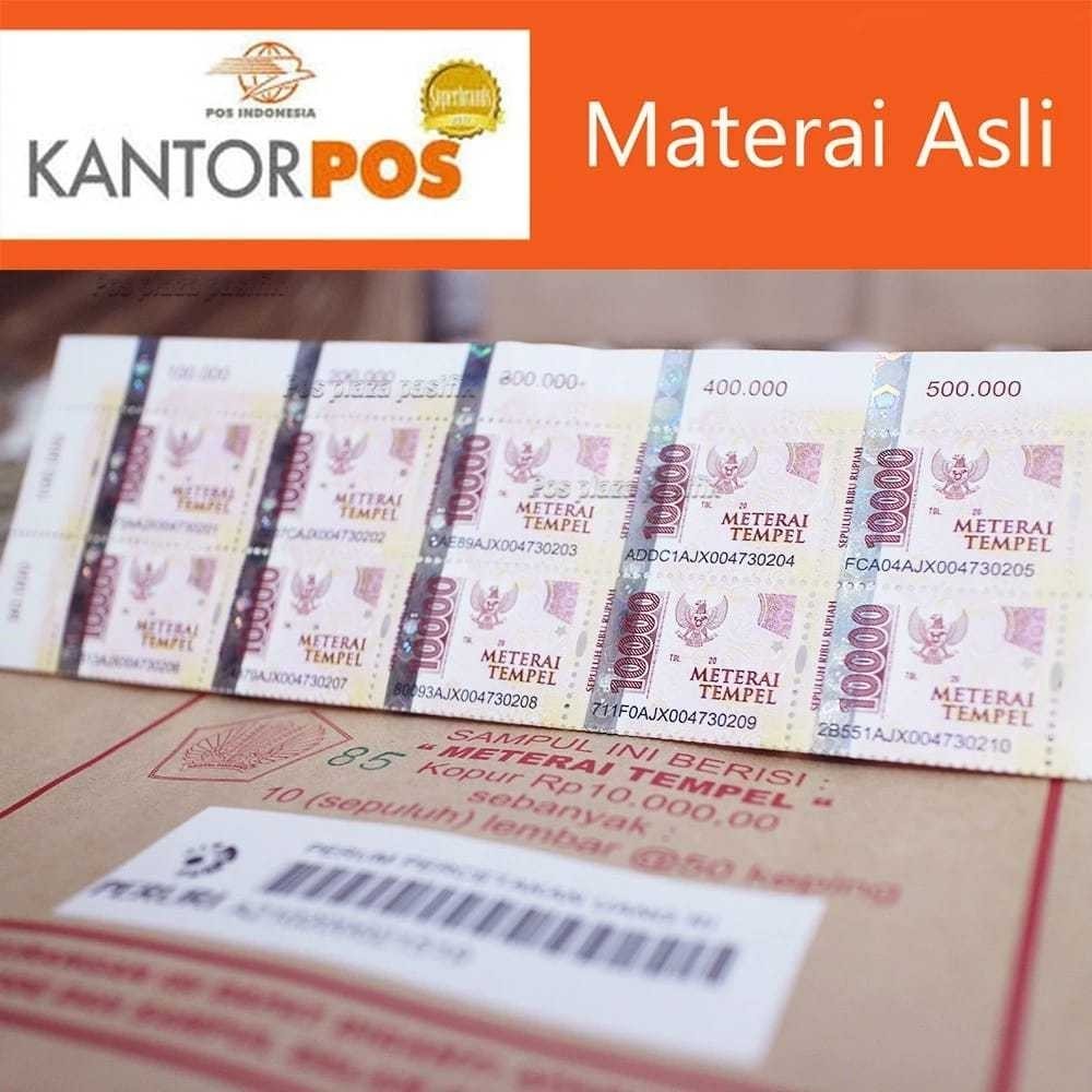Jual (10 keping / pcs) Materai 10000 Asli Pos Indonesia Meterai Matrai ...