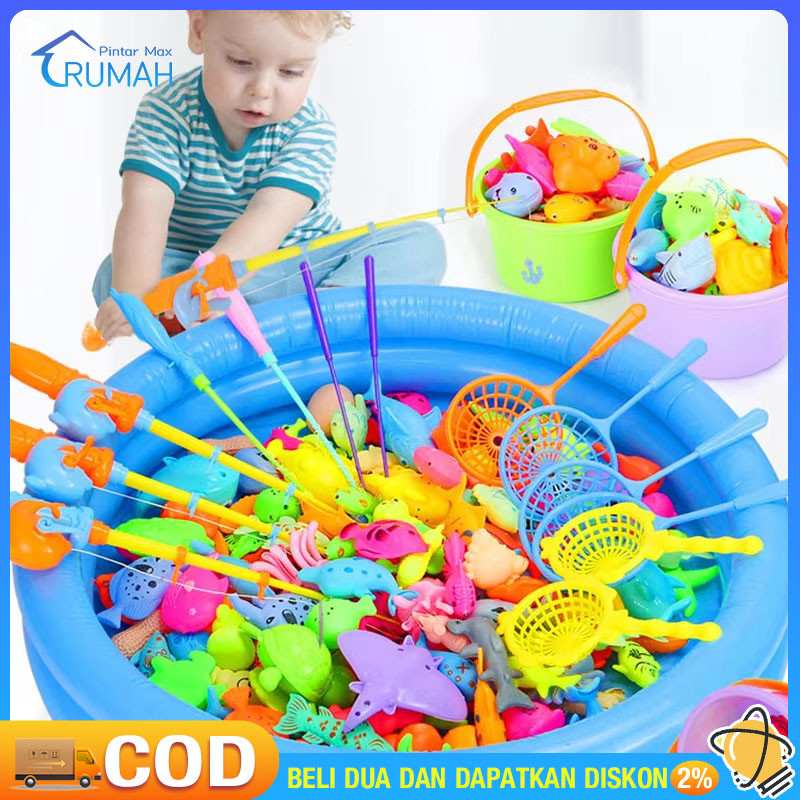 Jual Mainan Pancing Ikan 50/66PCS + Kolam Pancingan Magnet Anak / Anak ...