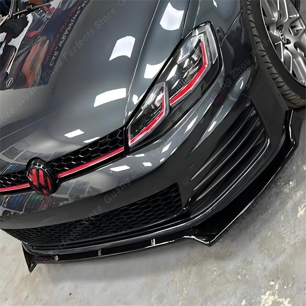 Jual Maxton Style Gloss Black Front Bumper Splitter Lip For VW Golf 7 7 ...