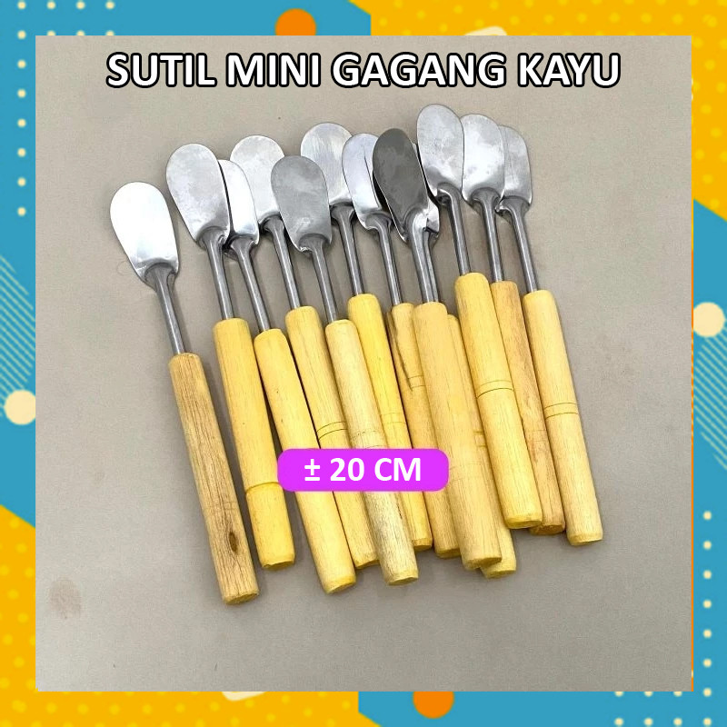 Jual Sutil MINI GAGANG KAYU Sodet Kue Spatula Codet Sendok Alat Dapur ...