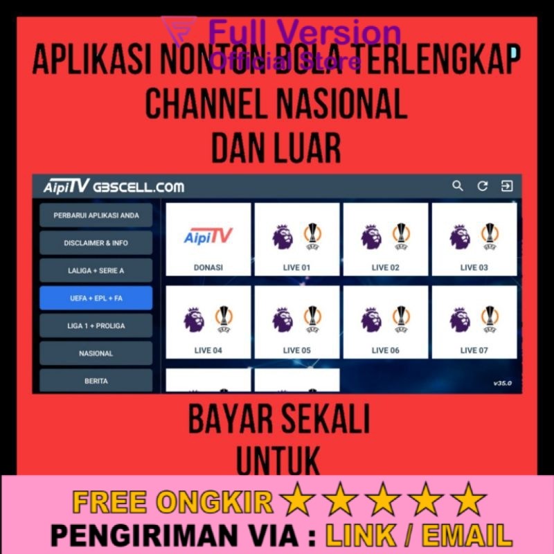 Jual APK STREAMING NONTON BOLA TERLENGKAP ( BUKAN VIDIO DOT COM) | Shopee Indonesia