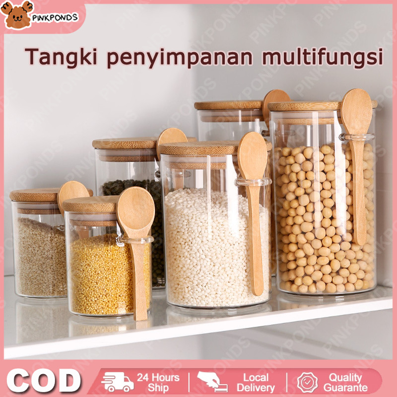 Jual Gelas Seasoning Jar Kitchen Round Storage Jar Makanan Bumbu Garam ...