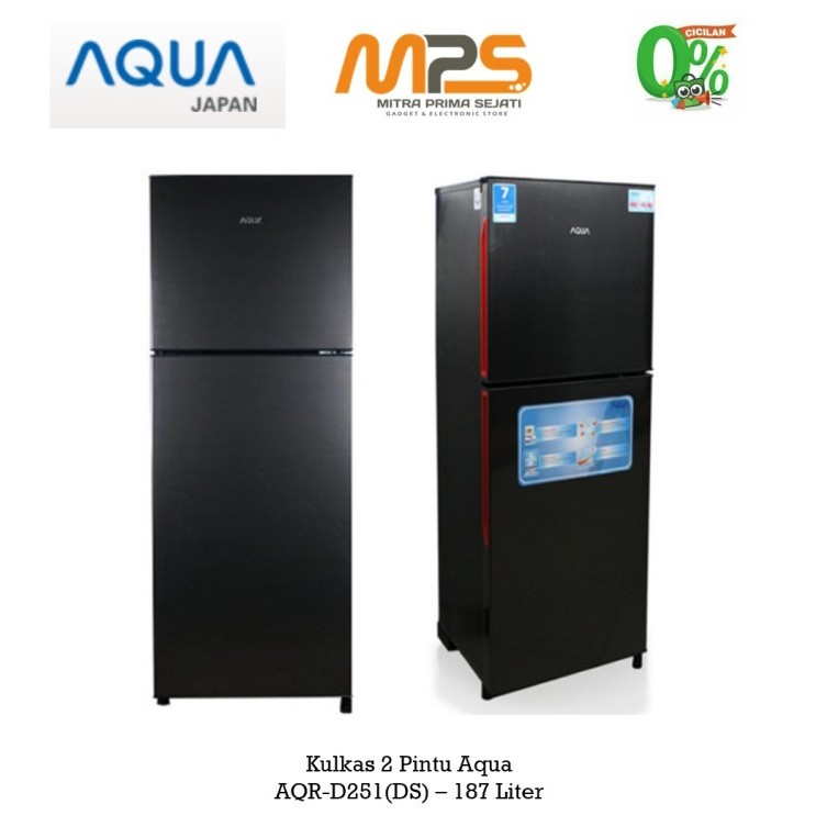 Jual Kulkas 2 Pintu AQUA JAPAN AQR-D251(DS) - 187 Liter | Shopee Indonesia