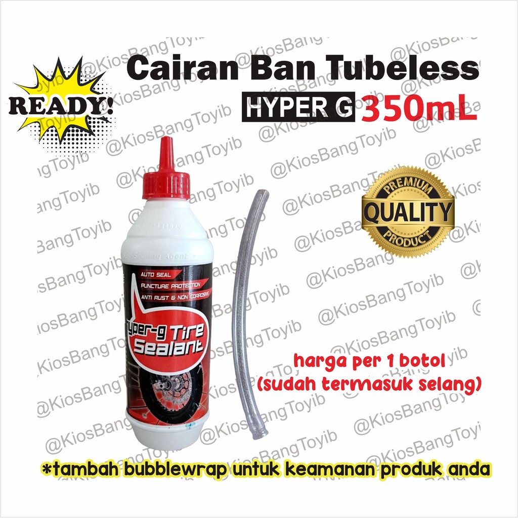 Jual Cairan Ban Tubles Anti Bocor 350mL Merk (Hyper G) (LIVE) | Shopee ...