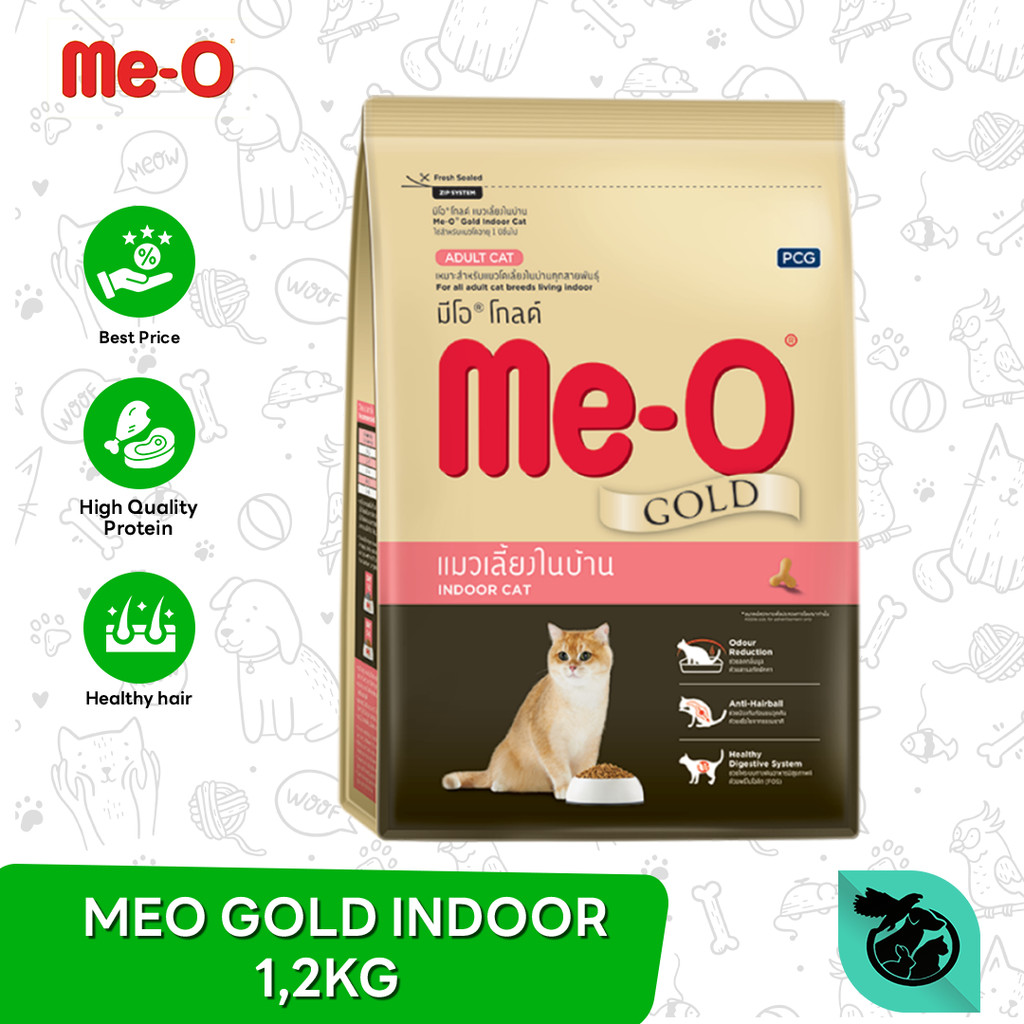 Jual Meo Gold Indoor Adult Cat Food Makanan Kucing Dewasa 1.2 Kg ...