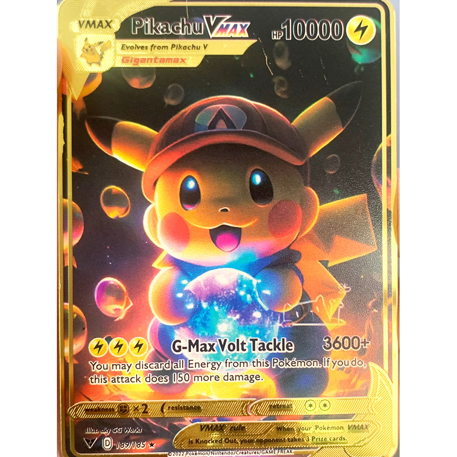 Jual Pokemon Metal Card 10000 Points Arceus Charizard Raichu Super Card ...