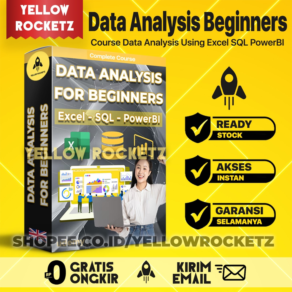 Jual COMPLETE DATA ANALYSIS FOR BEGINNER - EXCEL - POWER BI - SQL - Full Ecourse | Shopee Indonesia