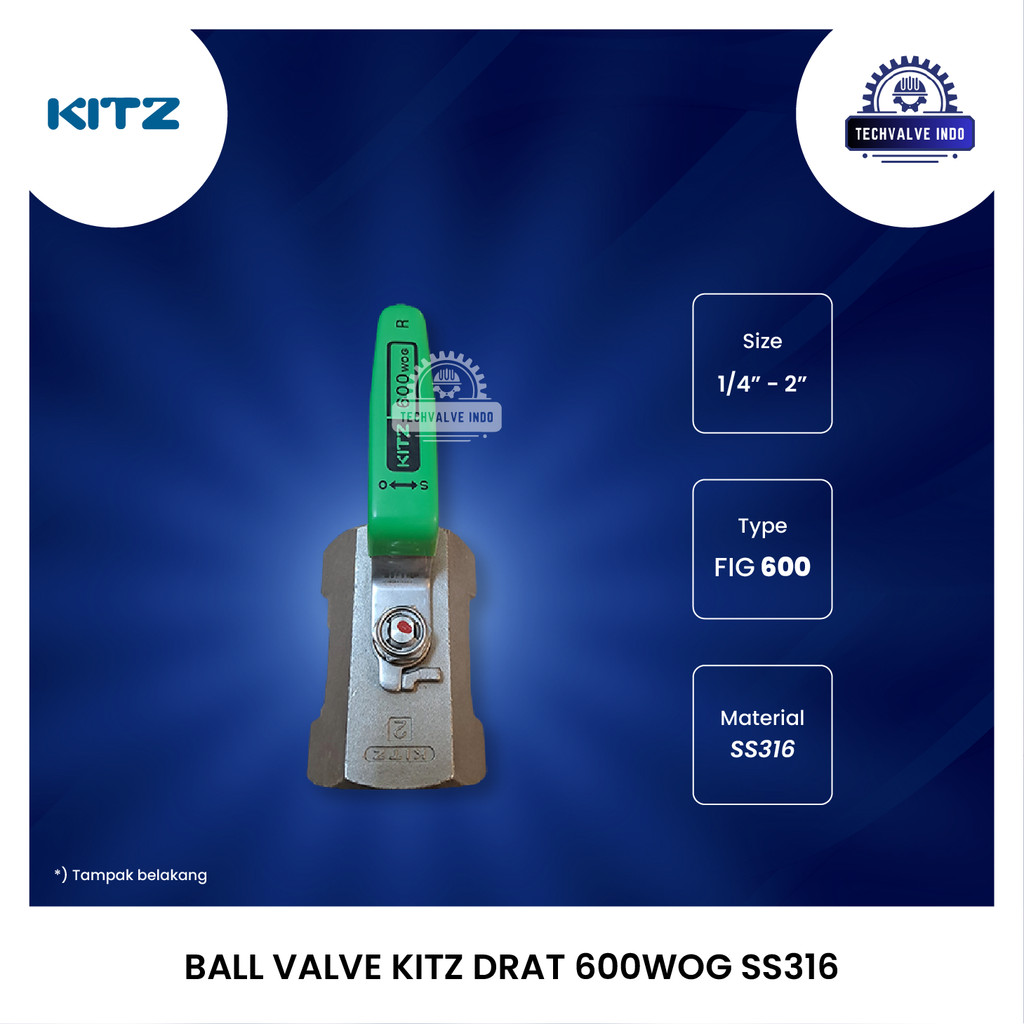 Jual BALL VALVE KITZ 1/2" INCH 600 WOG SS316 ORIGINAL | Shopee Indonesia