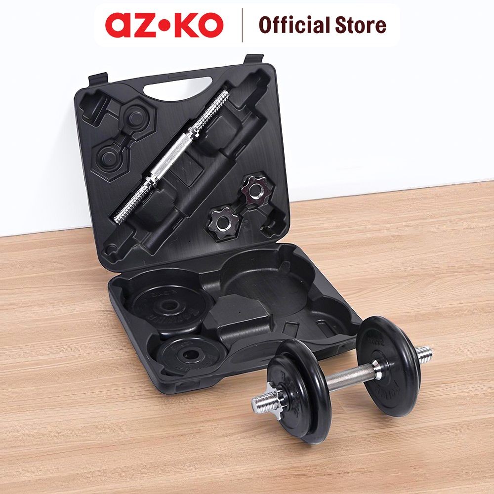 Jual AZKO Kinetic Dumbbell Karet 20 Kg Barbel Alat Fitness Alat Gym ...