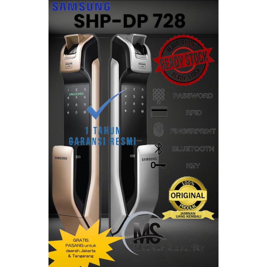 Jual Samsung Door Lock SHP-DP728 Premium push pull with Bluetooth ...