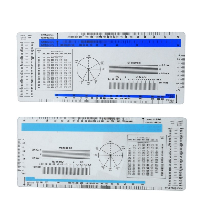Jual ECG Ruler Plastic Ruler Measuring Tool Electrocardiogram Drafting ...