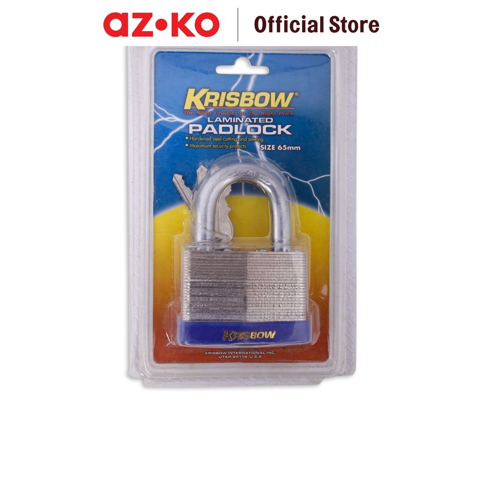 Jual AZKO Krisbow Gembok Besi Berlaminasi 65 Mm Steel Padlock Besi ...