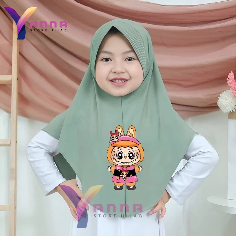 Jual Isi 5 Pcs Jilbab Anak Labubu Hijab Instan Anak Viral Muslim Hijab ...