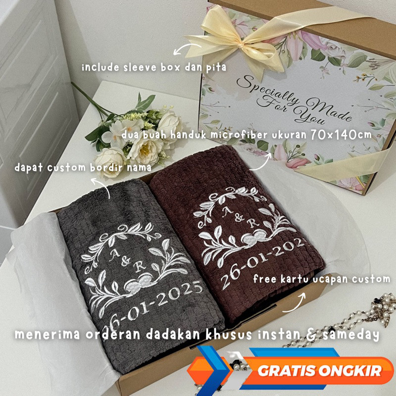 Jual TR54XC Hampers Pernikahan Handuk Couple Kado Pernikahan Wedding ...
