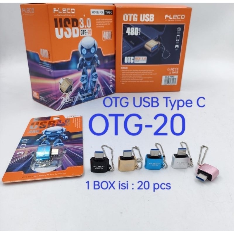 Jual Fleco OTG-20 Bahan Metal Fleco OTG20 Colokan Type C Tepsi Plus ...