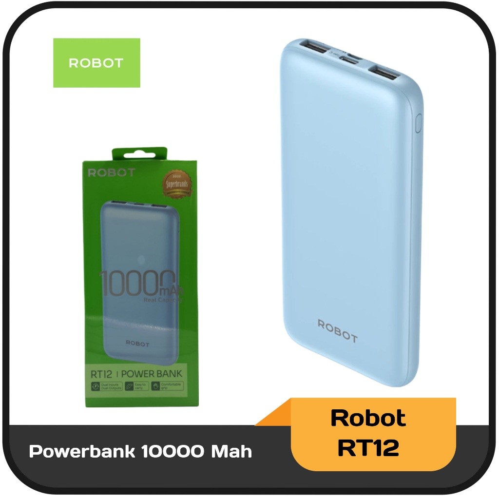 Jual Powerbank 10000mah Dual Input Original Robot Seri RT12 | Shopee ...