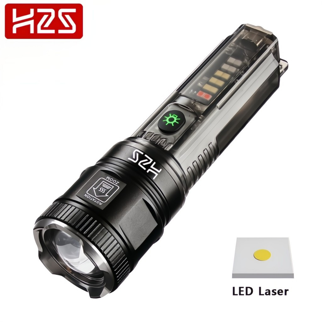 Jual WF56T Senter X36 LED Laser Zoom Out Transparan Solar Panel Rechargeable 7 Mode | Shopee ...