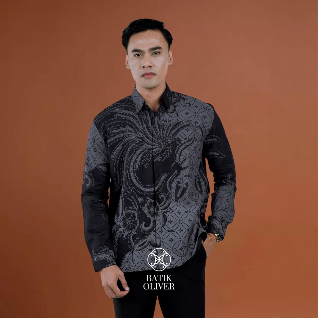 Jual Batik Oliver Motif MANGESTI Kemeja Batik Laki Laki Slim fit Lengan Panjang Original NEWBG ...