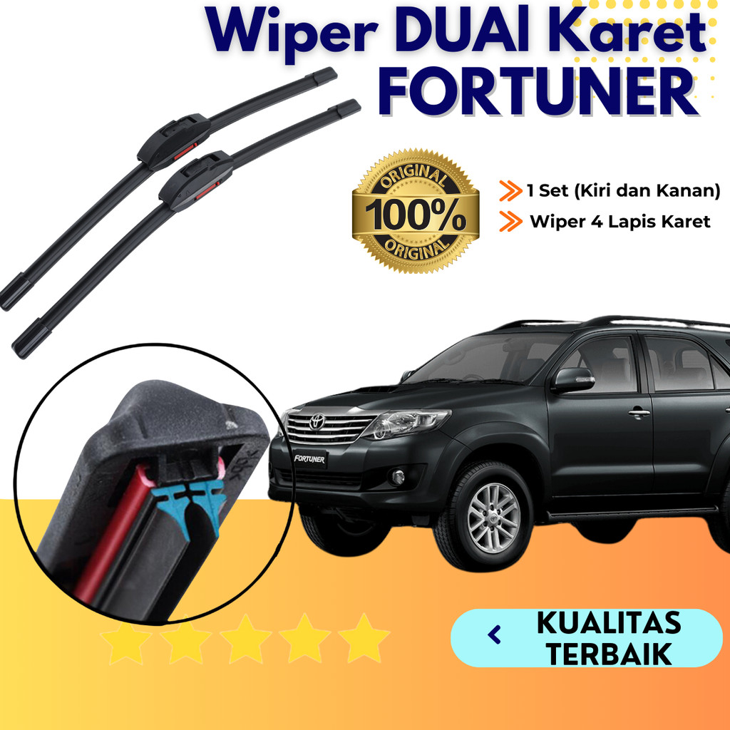 Jual Wiper Double Karet Fortuner Frameless Banana Set Variasi Karet Wiper Double Karet Mobil ...