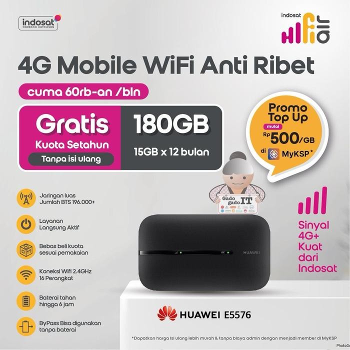 Jual Huawei E5576 Hifi Air MiFi Modem WiFi Router 4G LTE Bundling ...