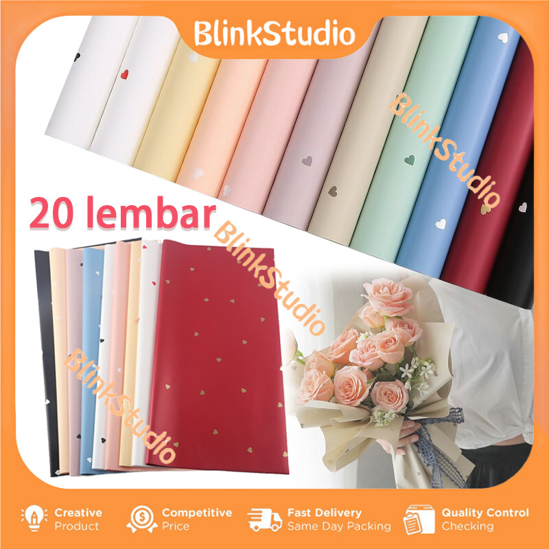 Jual [20 LEMBAR] Cellophane Love Pattern/Kertas Bunga Buket Love Kecil ...