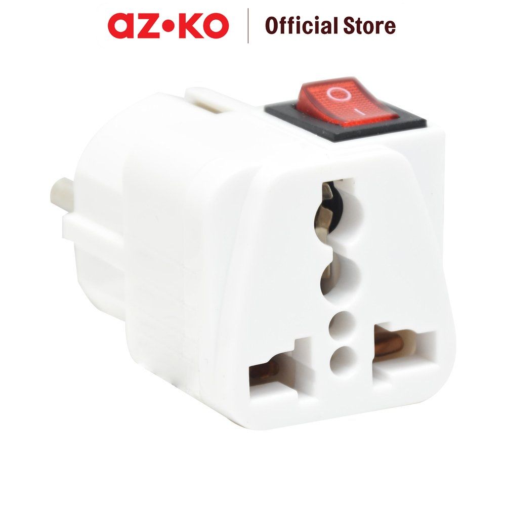 Jual AZKO Krisbow Steker Arde Adaptor Travel Dengan Switch - Putih ...