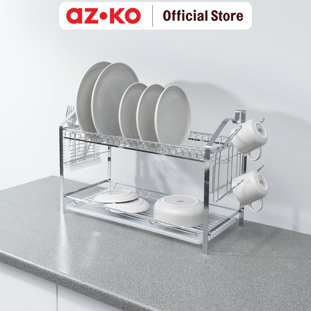 Jual AZKO Stora Moreen Rak Piring 2 Tingkat - Silver | Shopee Indonesia