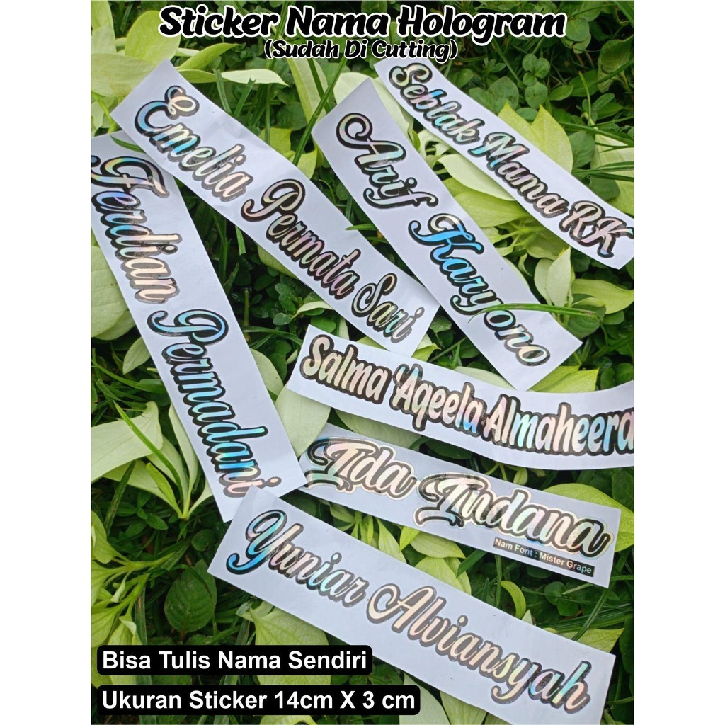 Jual Sticker Nama Hologram Pelangi Bisa Request Nama Font Bird Of ...