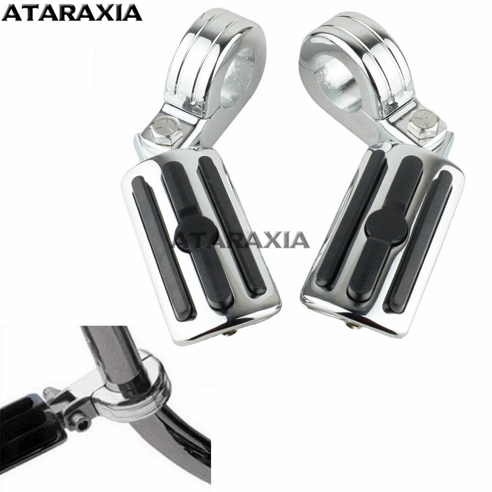 Jual 32mm/38mm Motorcycles Highway Crash Bar Foot pegs Rest Clamp ...