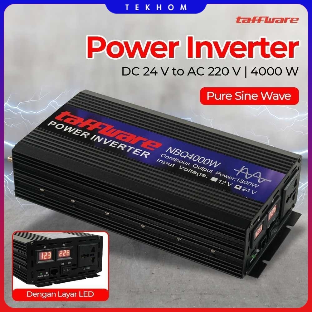 Jual Taffware Power Inverter Mobil Pure Sine Wave DC 24V to AC 220V 4000W - NBQ4000W | Shopee ...