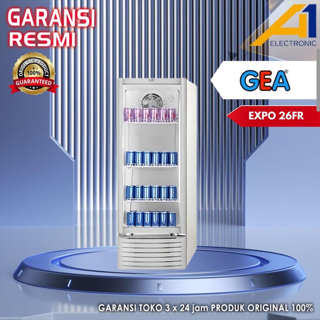 Jual showcase chiller GEA EXPO 26FR kapasitas 207L Pintu Kaca Berlapis | Shopee Indonesia
