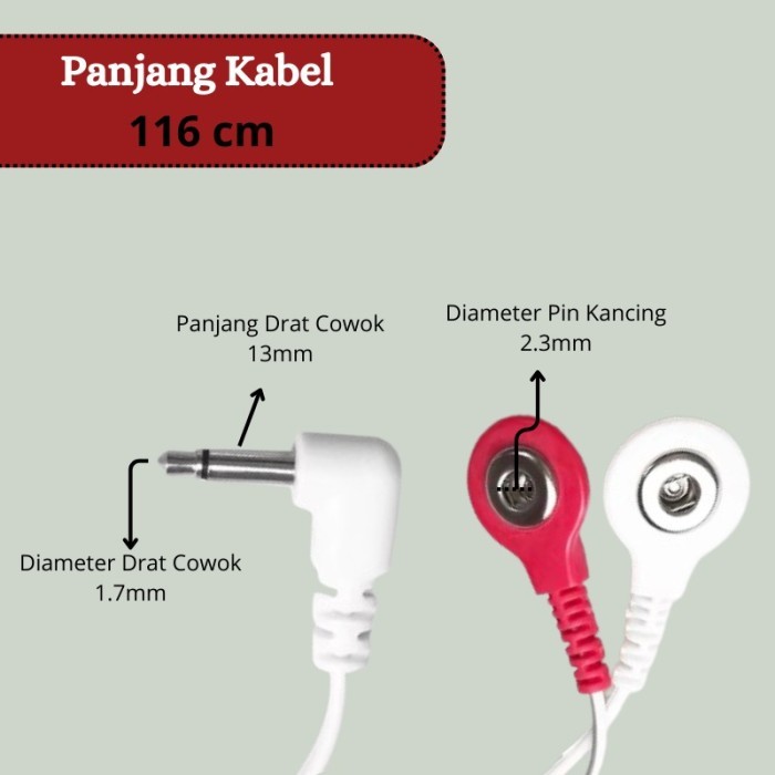 Jual Kabel Konektor Alat Pijat PIN KANCING OMRON Penghubung Alat Pijat ...