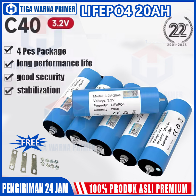 Jual 12V/3.2V/ C40 Lifepo4 3.2V 20Ah Cylindrical LiFePO4 Battery Cell ...