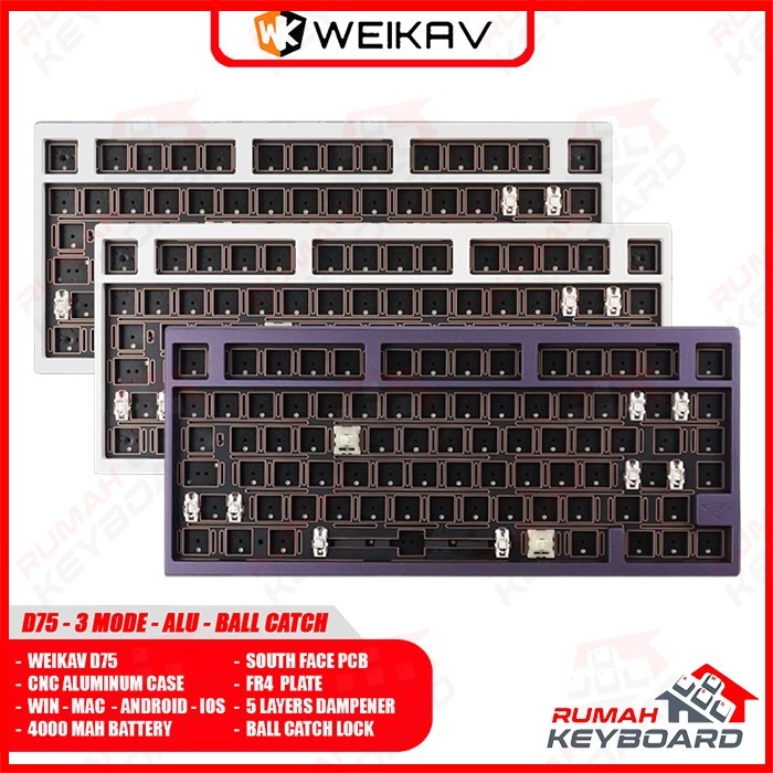 Jual WEIKAV D75 - 75% - Aluminum - Gasket - South Face RGB - Barebone - Ball Catch - Mechanical ...