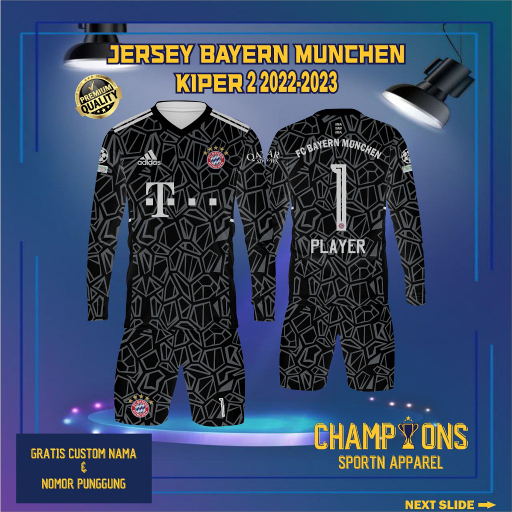 Jual Jersey Klub BAYERN MUNCHEN KIPER 2 2022-2023 Lengan Panjang Liga ...