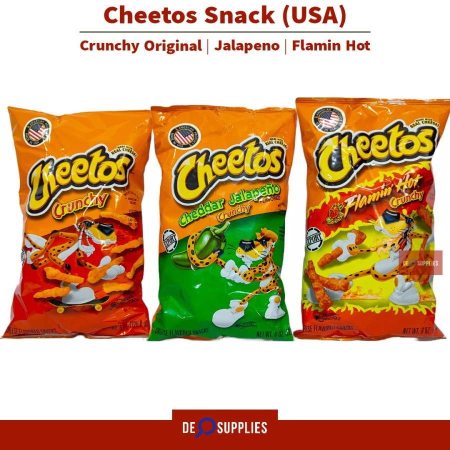 Jual Cheetos Crunchy Cheddar Jalapeno Flamin Hot America Snack Import ...