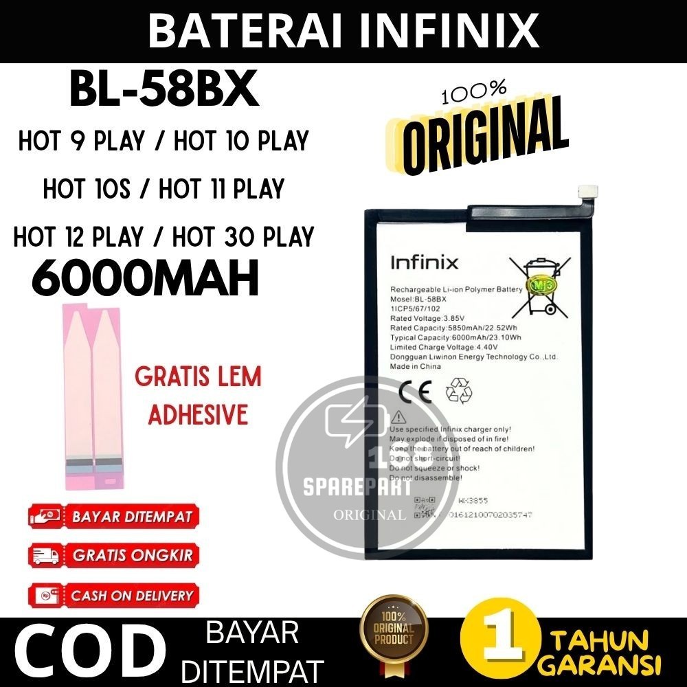 Jual BATERAI BATRE INFINIX HOT 9 PLAY / HOT 10S / HOT 10 PLAY / HOT 30 ...