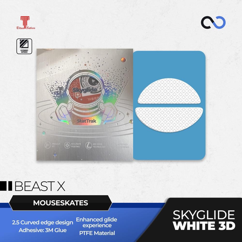Jual Skyglide StatTrak White 3D WLMouse Beast X Gaming Mouse Feet ...