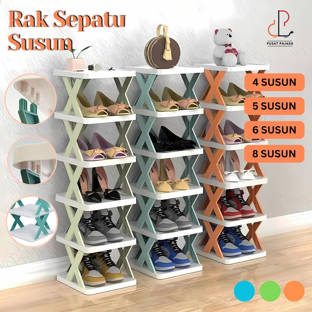 Jual Rak Sepatu Susun Model Silang X 4 Susun 5 Susun 6 Susun 8 Susun ...